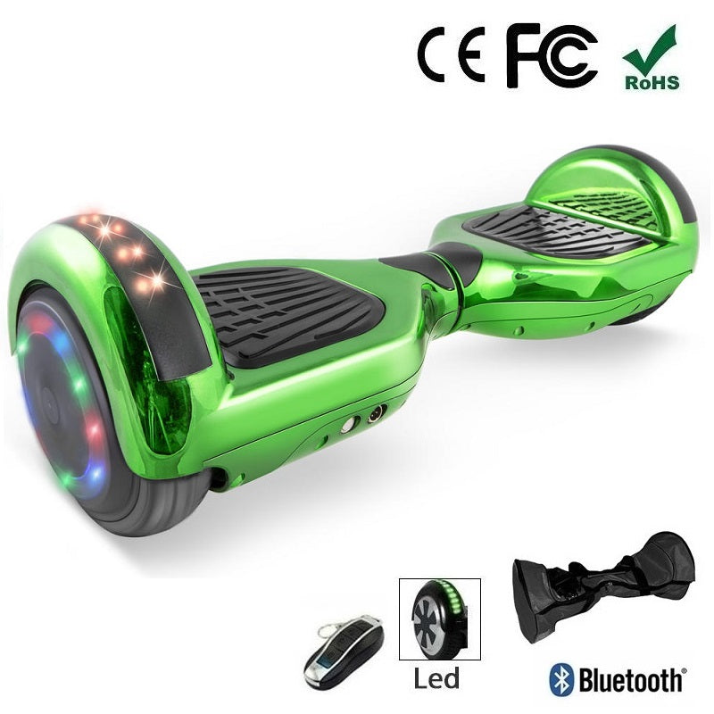 Clearance Sale ! 2023 Green 6.5" Chrome Led Wheel Hoverboard – Marsboard